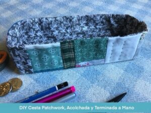 Cesta Patchwork Terminada A Mano - Ale Cose y cose