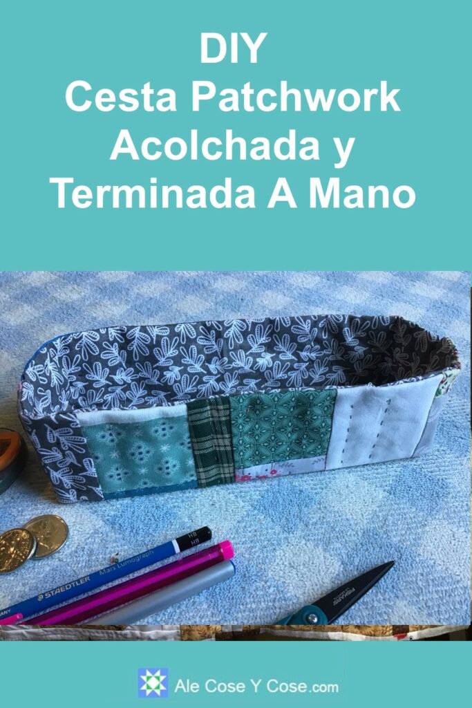 Cesta Patchwork Terminada A Mano - Ale Cose y cose